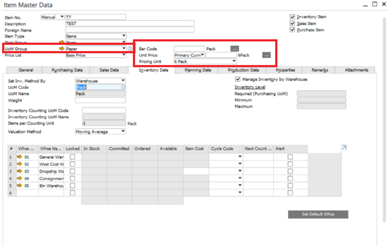 Change the Unit of Measure for Items Card in SAP Business One | SAP B1 ...