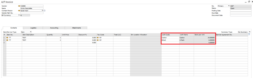 Change the Unit of Measure for Items Card in SAP Business One | SAP B1 ...