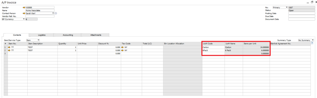 Change the Unit of Measure for Items Card in SAP Business One | SAP B1 ...