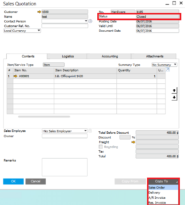 Copy Closed Sales Quotations in SAP Business One | SAP B1 | MTC Systems