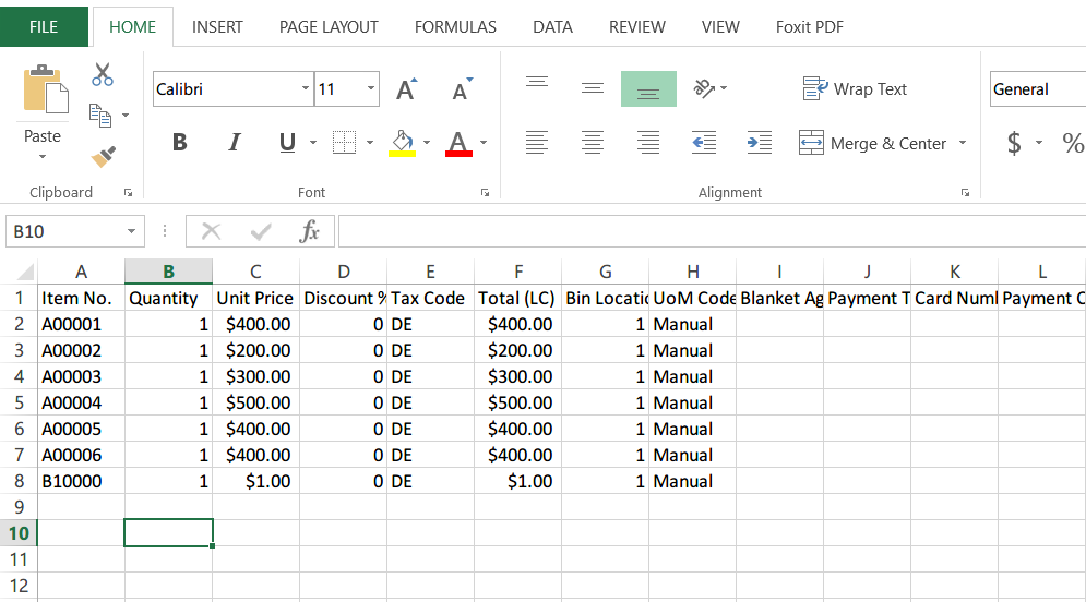 Copy Paste Table Content In Sap Business One Sap B1