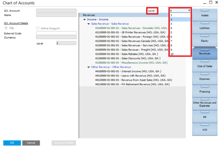 New Level for Chart of Accounts in SAP Business One | SAP B1 | MTC Systems