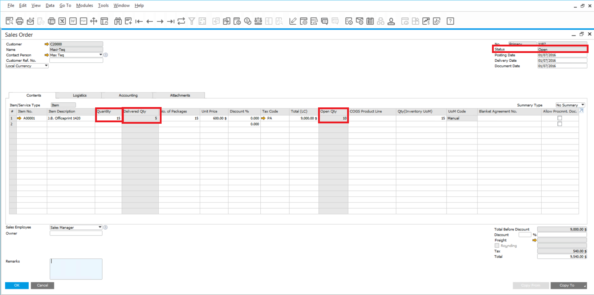 Partially Delivered Order in SAP Business One | SAP B1 | MTC Systems
