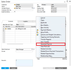 Pick List in SAP Business One | SAP B1 | MTC Systems