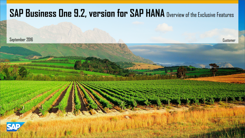 Sap Business One On Hana 92 Exclusive Features Sap B1 Mtc Systems