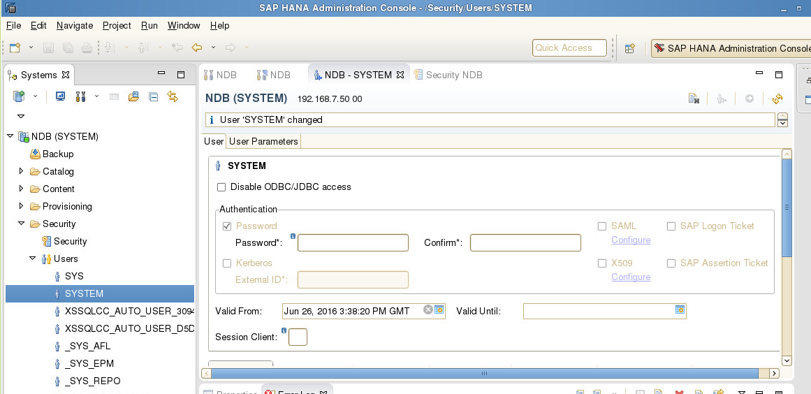 Reset Sap Hana Password Sap B1 Mtc Systems