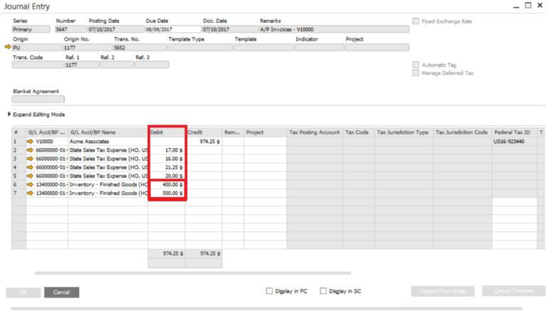 Split Journal Entry in SAP Business One | SAP B1 | MTC Systems