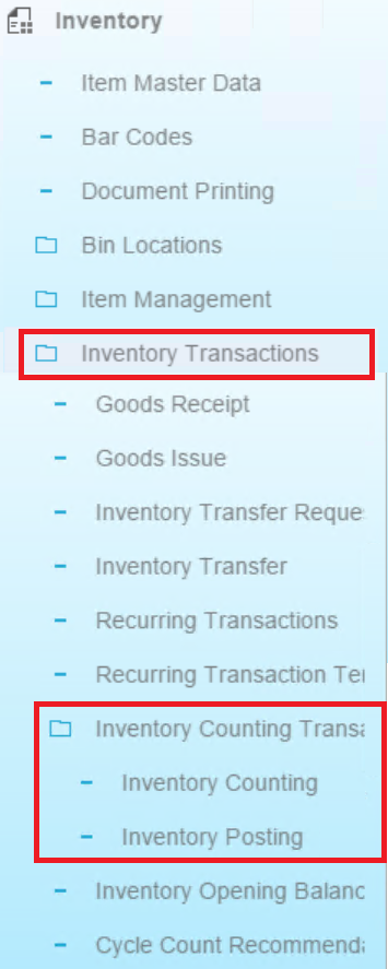 Inventory counting and posting in SAP Business one – Doubleclick ...