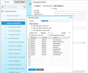 Setup holiday dates in SAP Business One | SAP B1